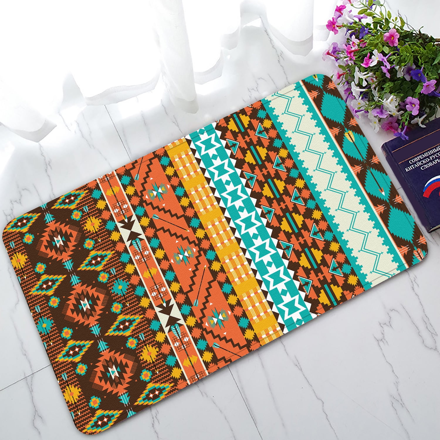 YKCG Colorful Aztec Bohemian Geometric Doormat Indoor/Outdoor/Bathroom ...