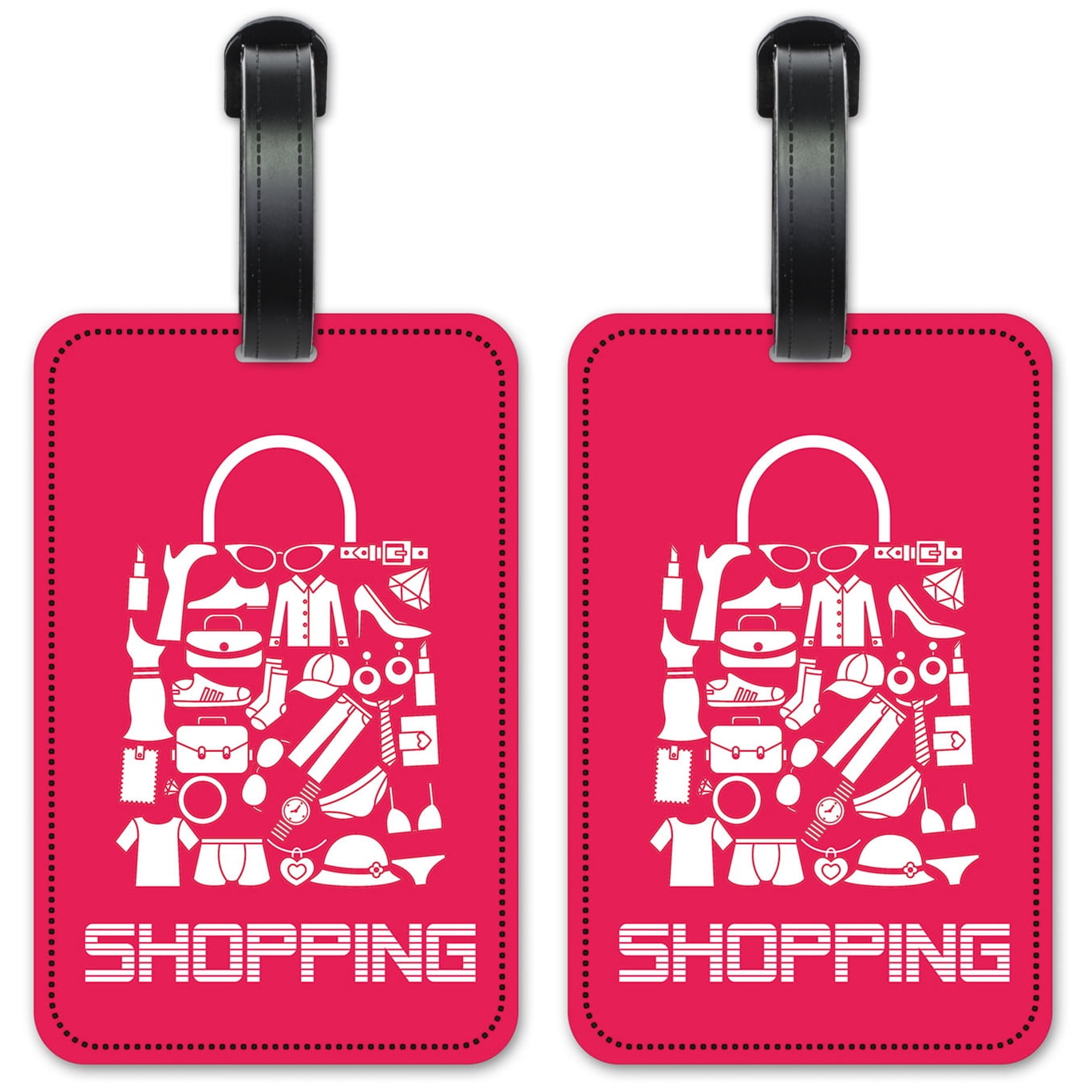 Shopping - Luggage ID Tags / Suitcase Identification Cards - Set of 2 ...