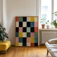 Colorful Abstract Checkerboard Wall Art – Modern Geometric Grid Print ...