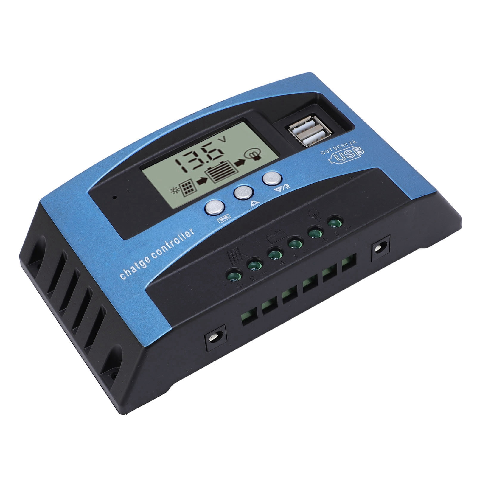 MPPT Solar Charge Controller, Solar Panel Regulator 12V 24V, Dual USB ...