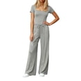 Kixjoy Jogging Suits for Women Ribbed Knit Tops and Pants Sets Short ...
