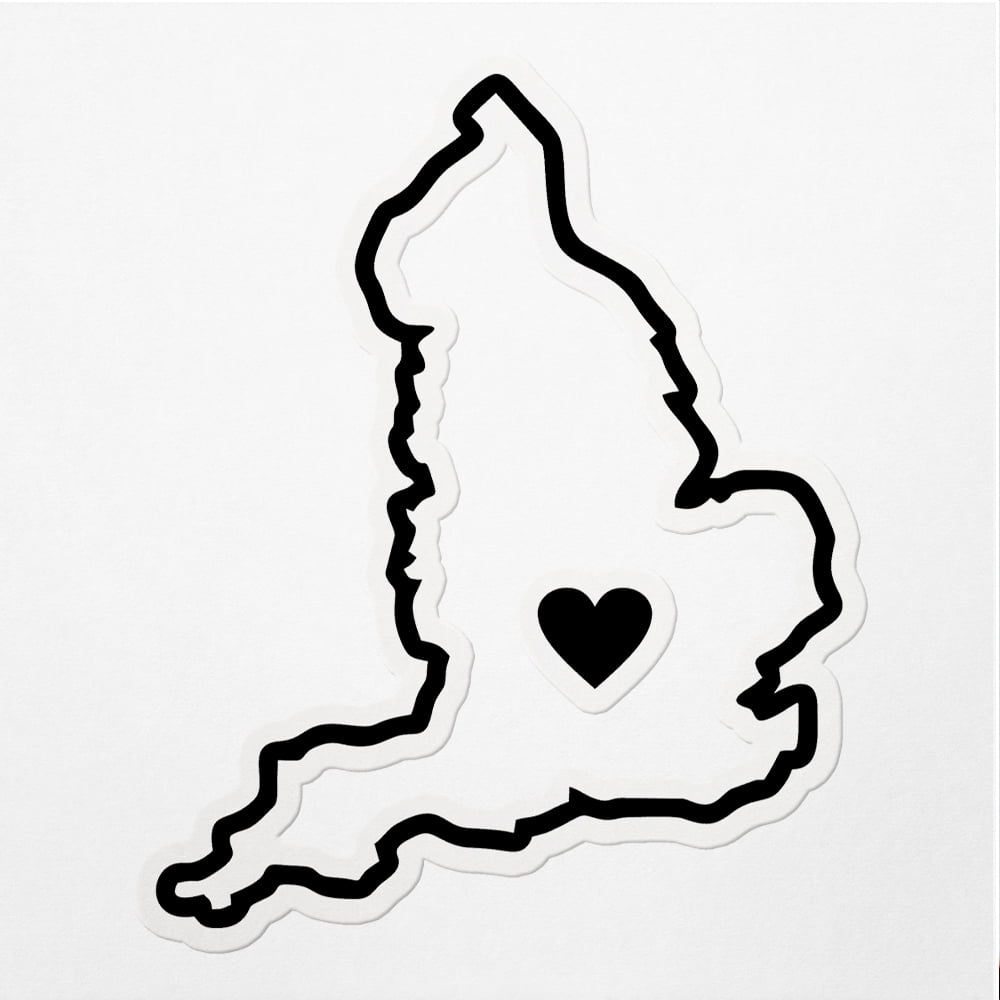 Vinyl Stickers Decals Of England Heart - Waterproof - Apply On Any ...