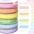 3/8" 6 Colors X 10 Yards Light Rainbow Check Satin Ribbon,60 Yards ...