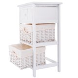 Topbuy 3 Layer Drawer Bed Side Wood Table Storage Drawer Units End ...