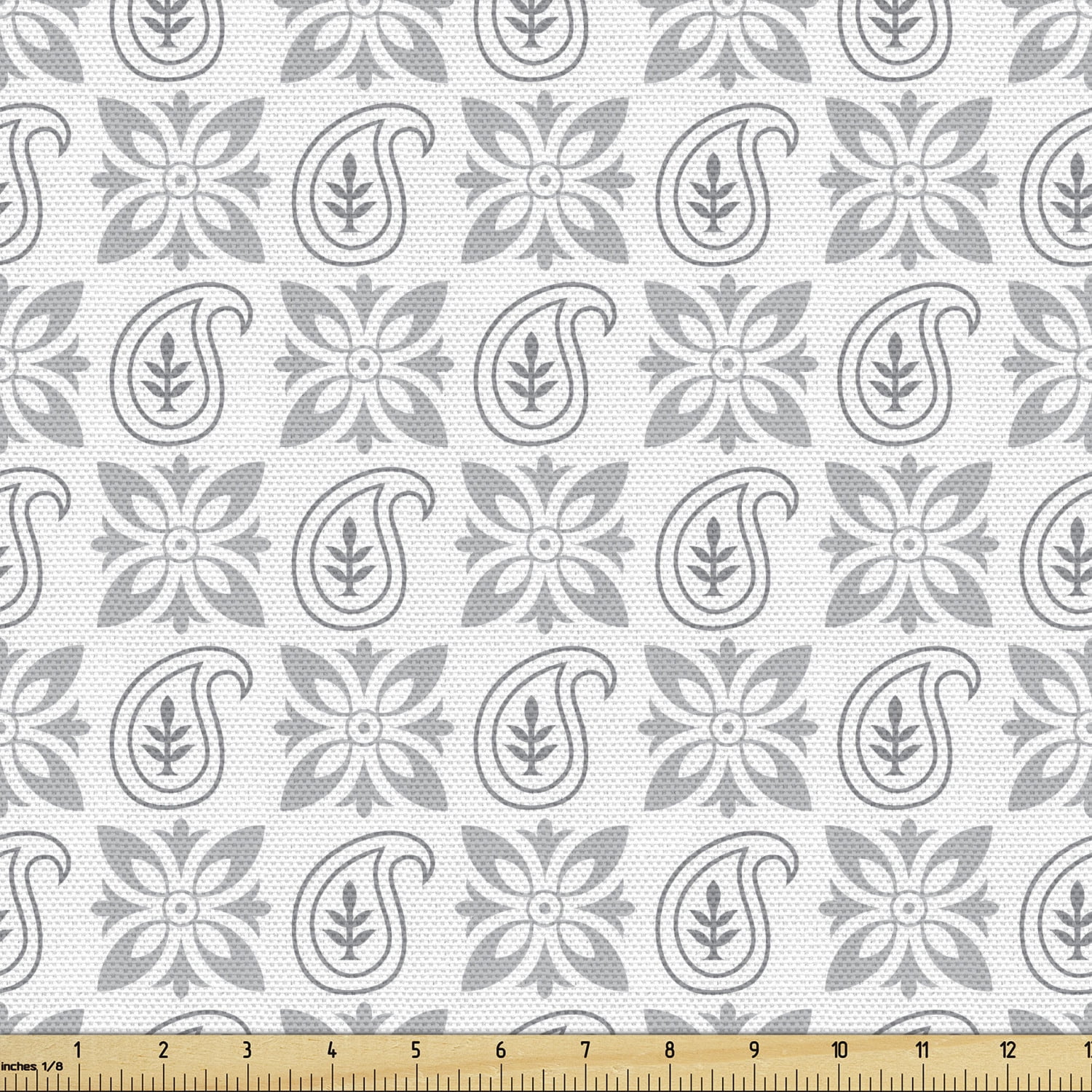 Damask Grey Sofa Upholstery Fabric by the Yard, Repetitive Squared ...