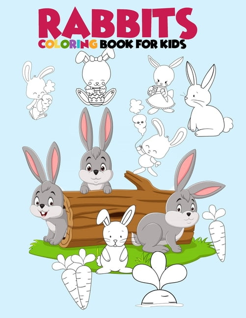 Rabbits coloring book for kids : Beautiful rabbits coloring book ...
