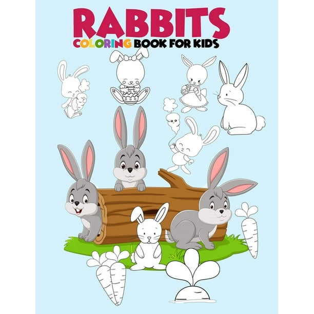 Rabbits coloring book for kids : Beautiful rabbits coloring book ...