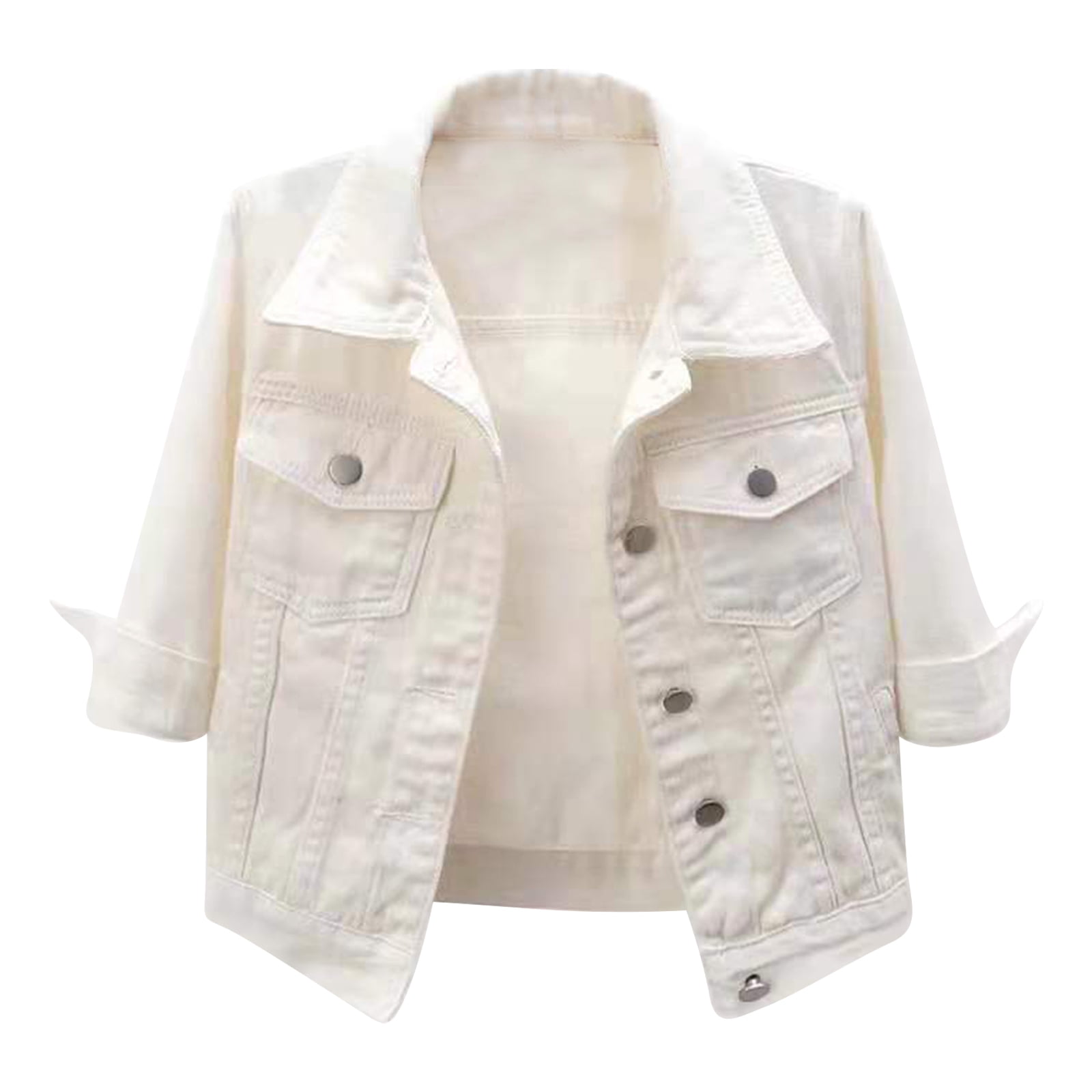 Click here for Iiniim Women 3/4 Sleeve Denim Jacket Button Down L... prices