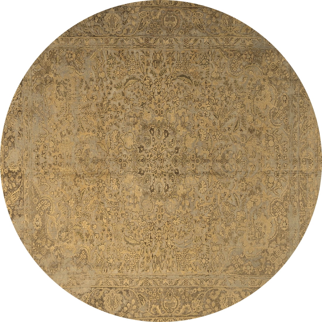 Ahgly Company Indoor Round Persian Brown Traditional Area Rugs, 8 ...