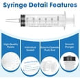 60mL Plastic Syringe for Liquid - 20 Pack Large Syringes with Adapter ...