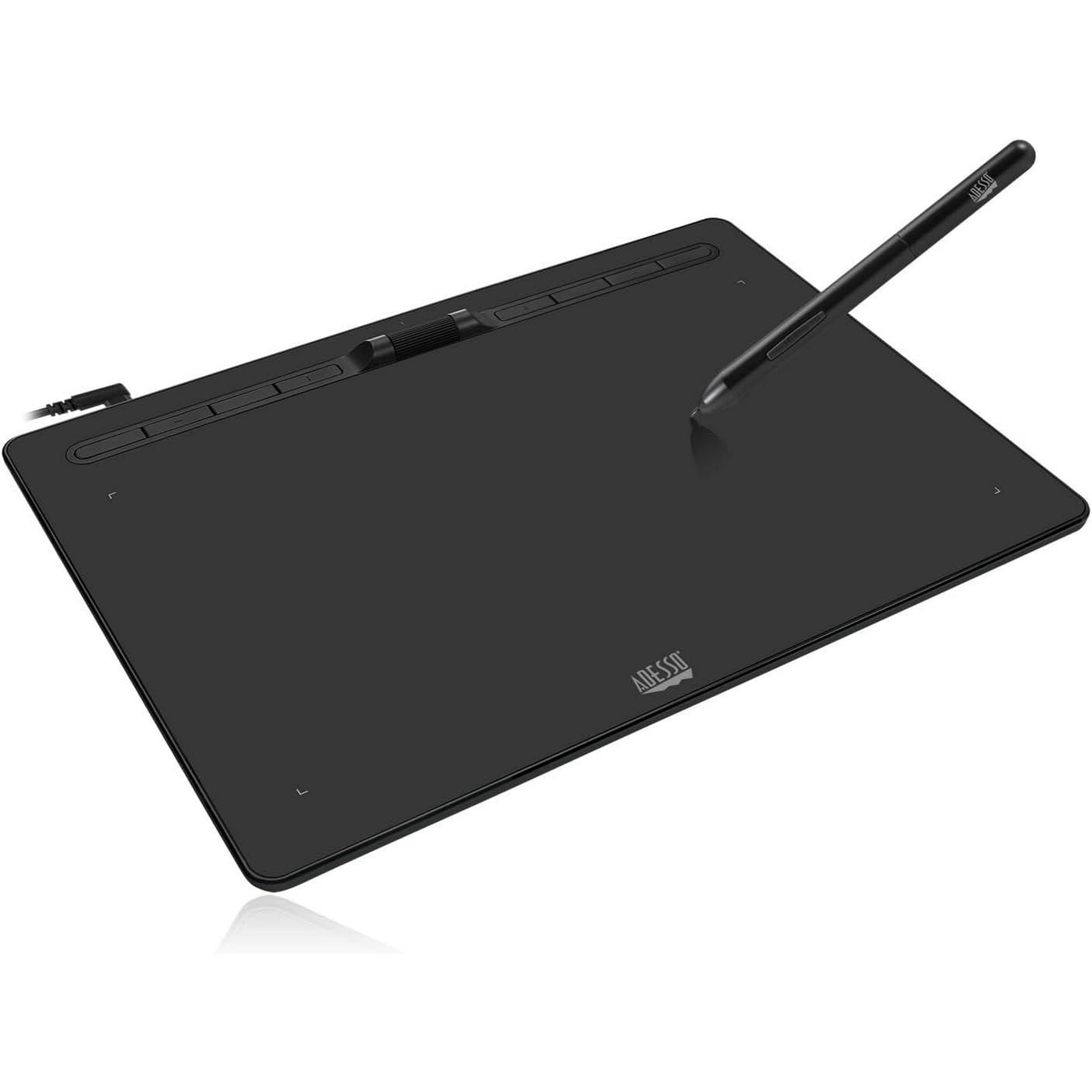 Adesso 12 x 7 Graphic Tablet - Graphics Tablet - 12 x 7 - 5080 lpi Cable - 8192 Pressure Level - Pen - 1 - Mac  PC - Black