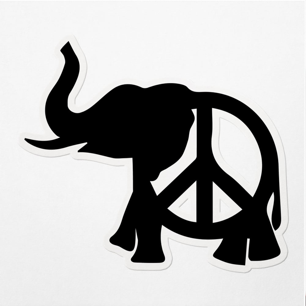 Vinyl Stickers Decals Of Peace Elephant Illustration - Waterproof ...