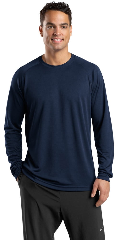 Sport-Tek T473LS Mens Dry Zone Long Sleeve Raglan T-Shirt - True Navy ...