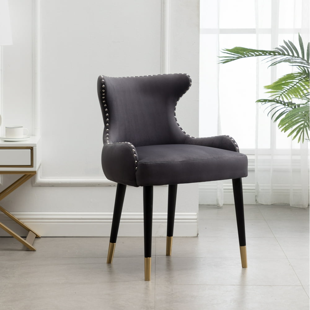 Lindale Contemporary Velvet Upholstered Nailhead Trim Accent Chair