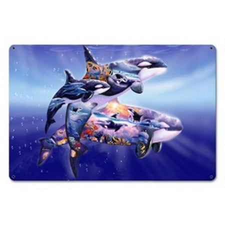 18 x 12 in. Orca Kingdom Metal Sign | Walmart Canada