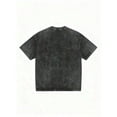 Black Vintage Washed Oversized Cotton T-Shirt With Laser-Cut Rose Print ...