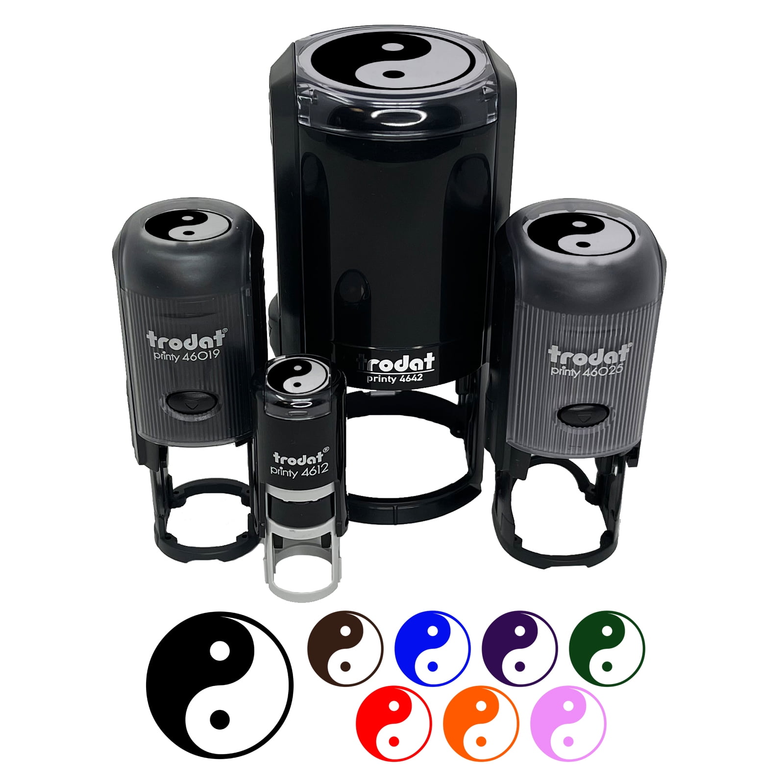 Yin and Yang Symbol Self-Inking Rubber Stamp Ink Stamper - Sky Blue Ink ...