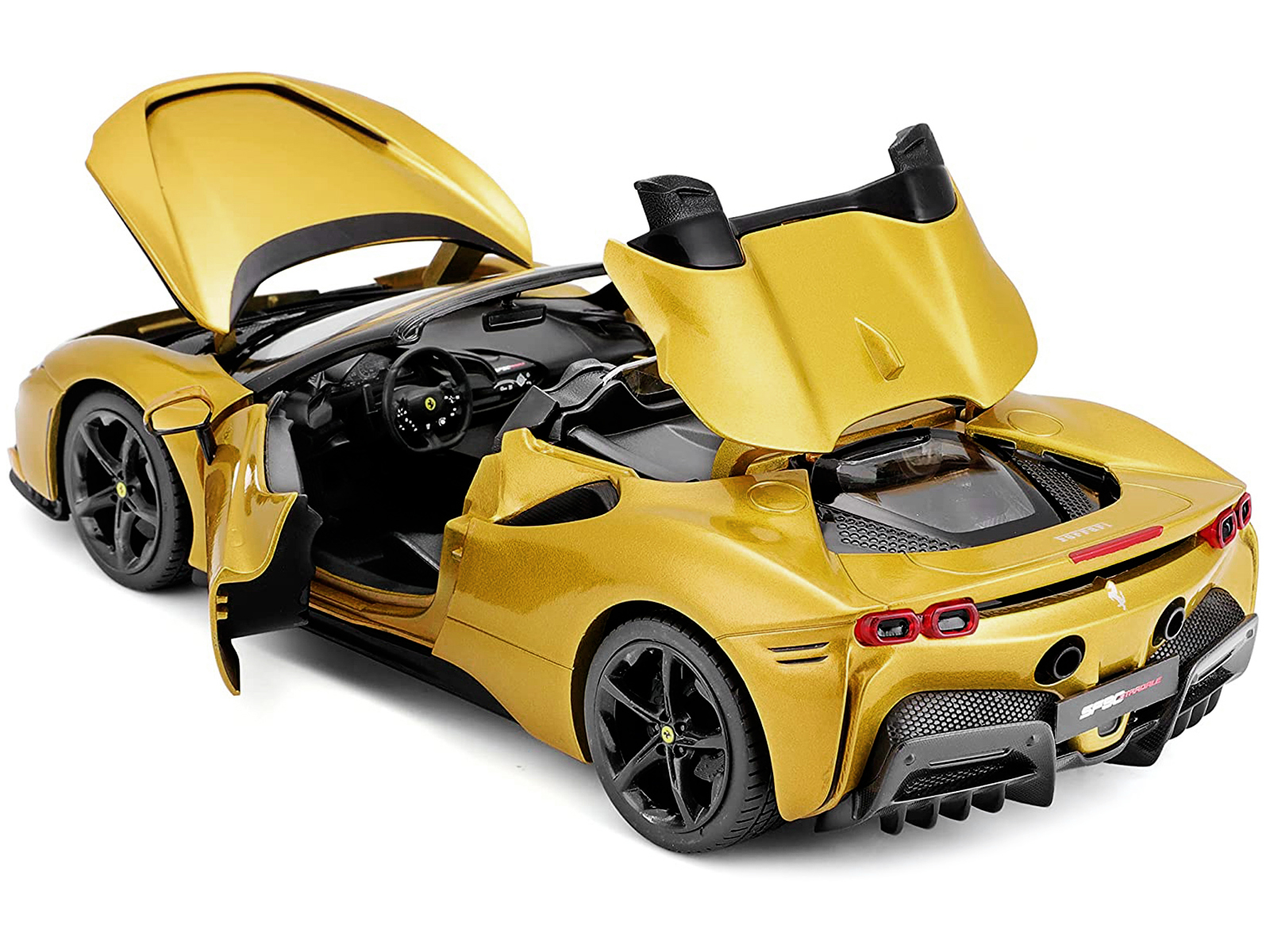 Buy Ferrari SF90 Spider Gold Metallic Race + Play Series 1/18 Diecast ...
