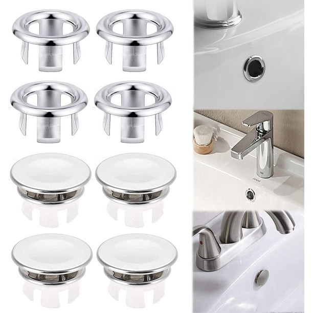 Sink Overflow Ring, Bathroom Kitchen Sink Hole Round Overflow Cover Basin Tidy Overflow Drain ...