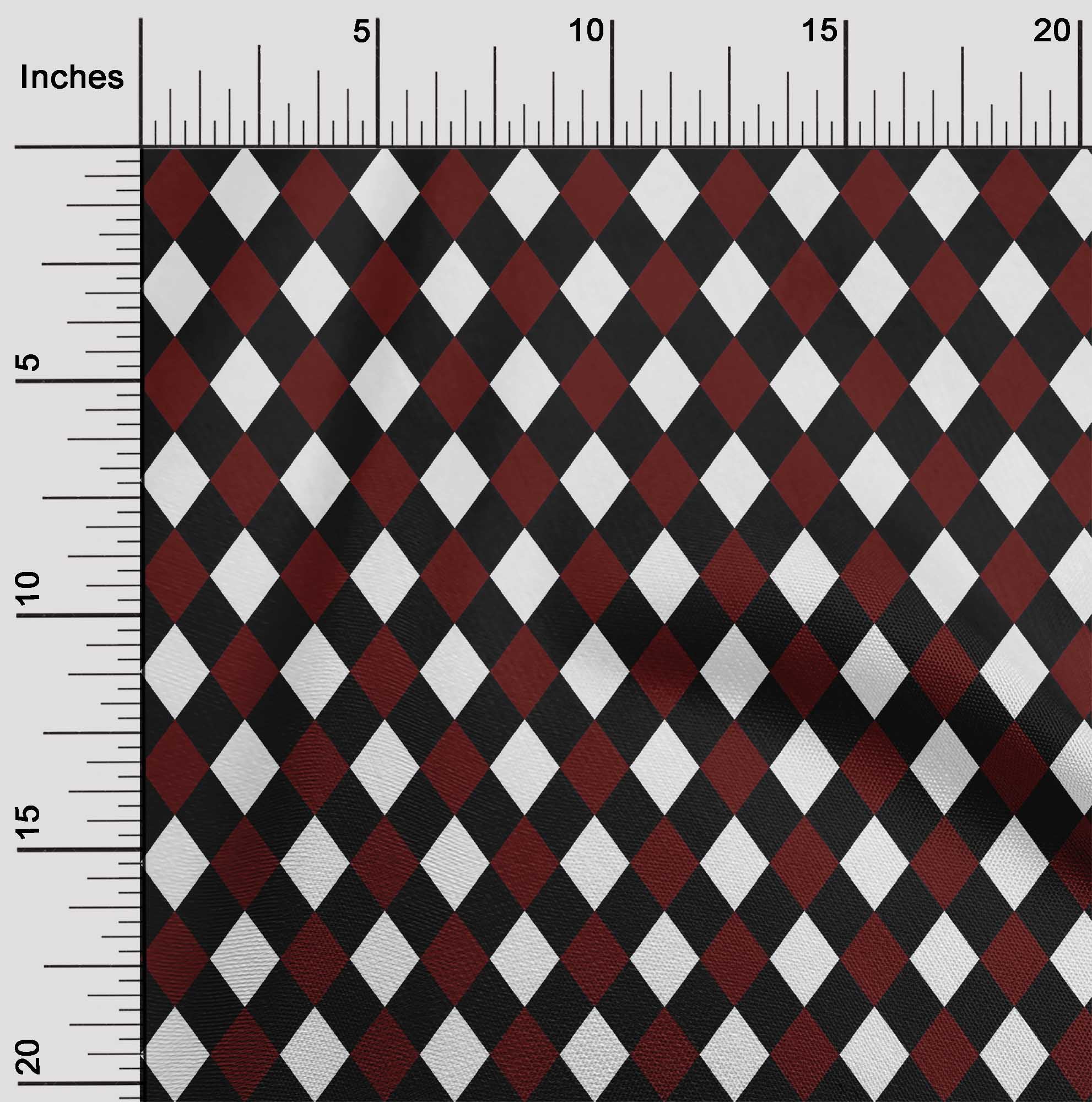 oneOone Silk Tabby Maroon Fabric Argyle Check Diy Clothing Quilting ...