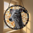 Black Dog Stained Glass Style Suncatcher Window Hanging, Elegant Canine ...