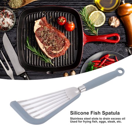 Silicone Fish Spatula Stainless Steel Slot Nonstick Coating Spatula For ...
