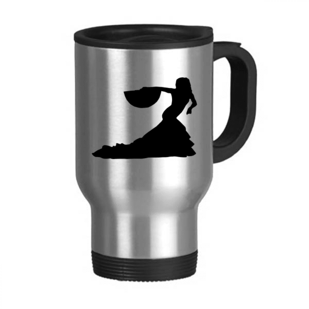 Performance Dancer Fan Dancing Travel Mug Flip Lid Stainless Steel Cup ...