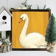 8x8 Inch Framed Wood Wall Art, Elegant White Swan Illustration Square ...