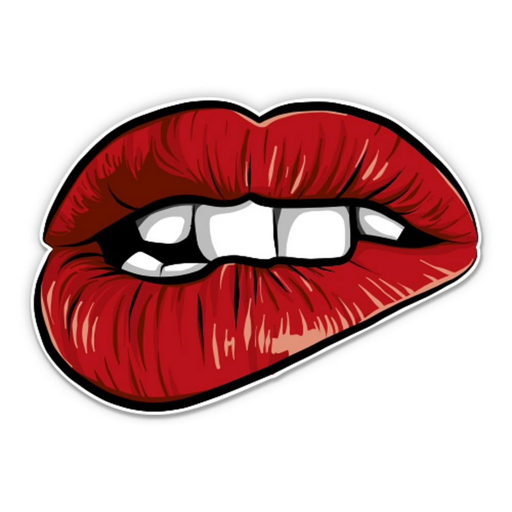 Sexy Lips Hot Bad Girl - 3" Vinyl Sticker - For Car Laptop Water Bottle ...