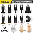 KELIN 118 PCS Multitool Blade Kits Cutting and Sandpaper Oscillating ...