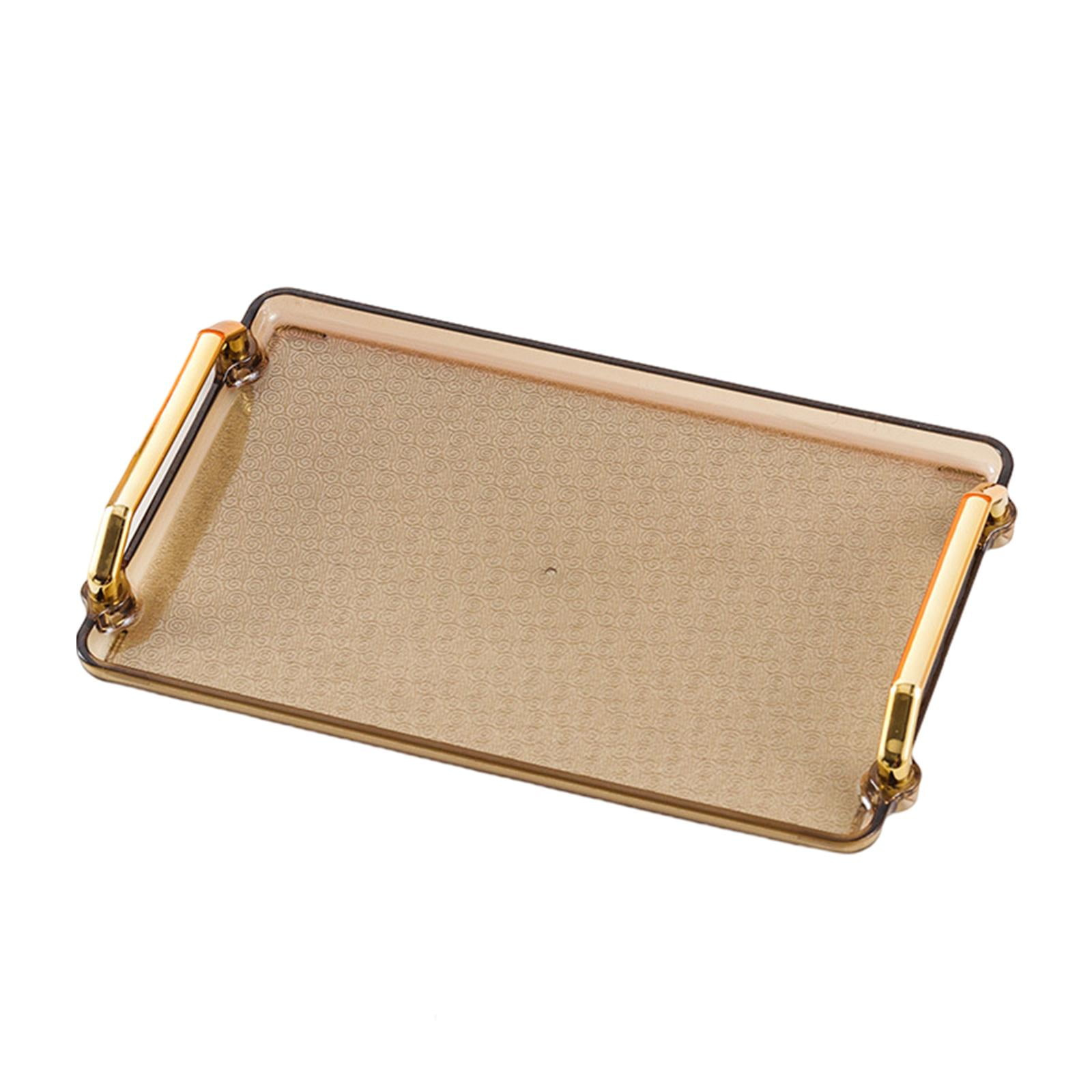 Rectangular Serving Tray with Handles Organizer Counter Tray Ottoman ...