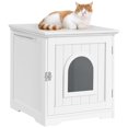 Topeakmart Wood Cat Home and Litter Box, White - Walmart.com