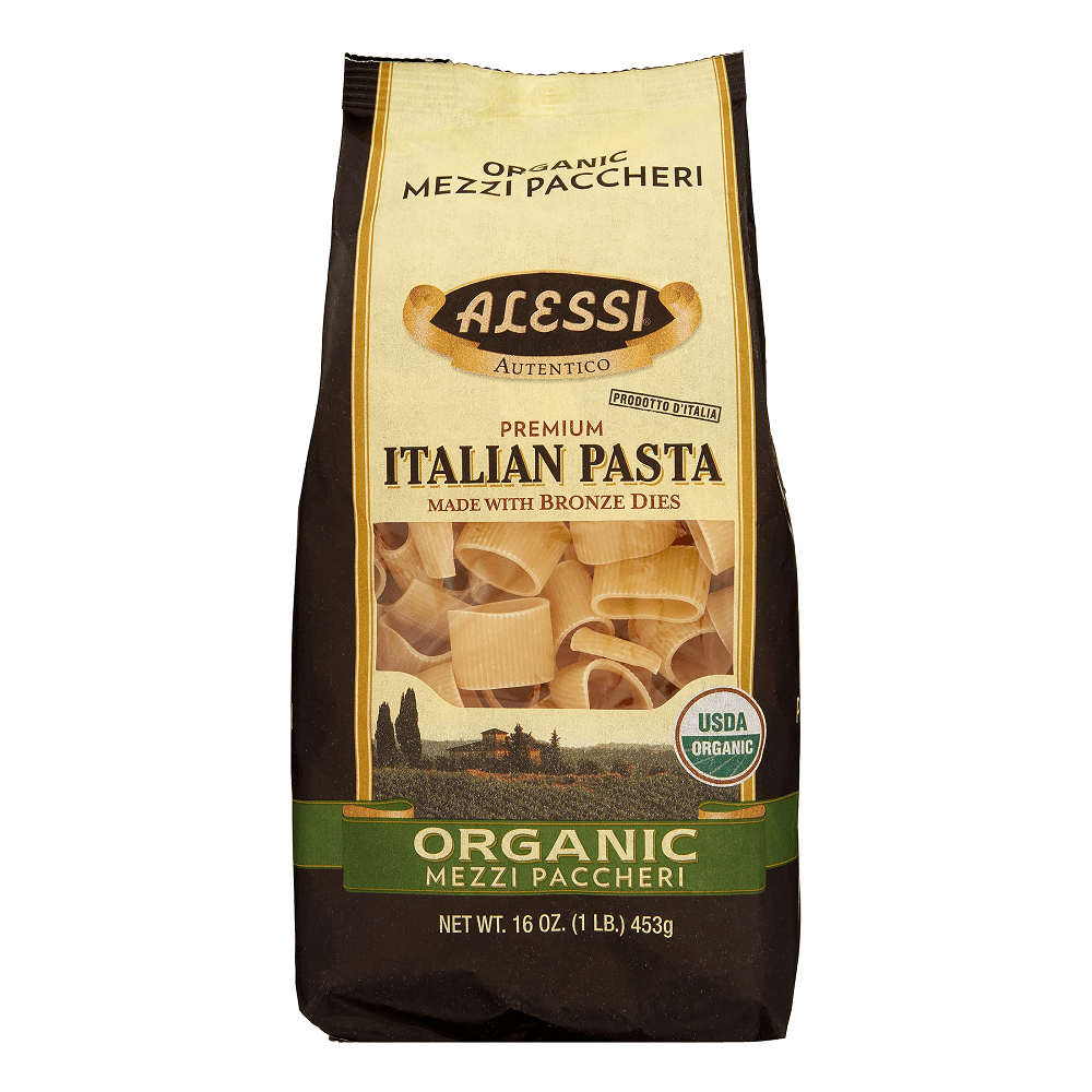 Alessi Authentic Organic Premium Italian Mezzi Pacheri Pasta, 16 oz ...