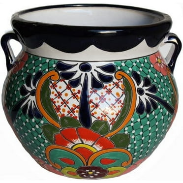 Small-Sized Ayumba Mexican Colors Talavera Ceramic Garden Pot - Walmart.com
