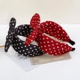 2 count Polka Dot Headbands for Women Red & Black Bow Bunny Ears ...