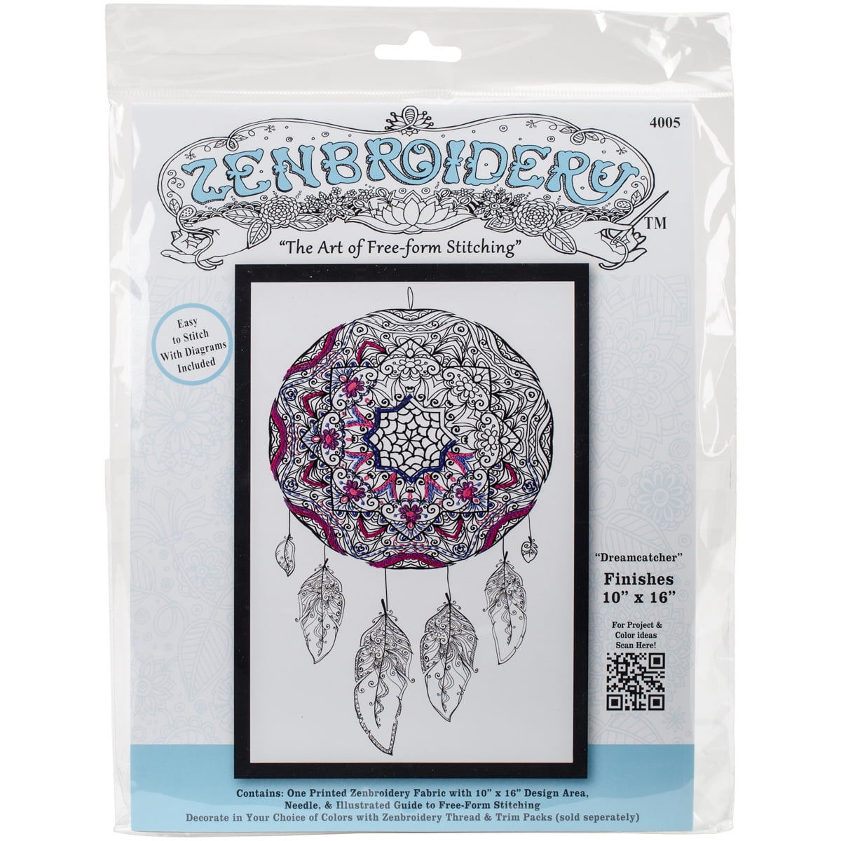 Design Works Zenbroidery Fabric 10x16 Dreamcatcher - Walmart.com