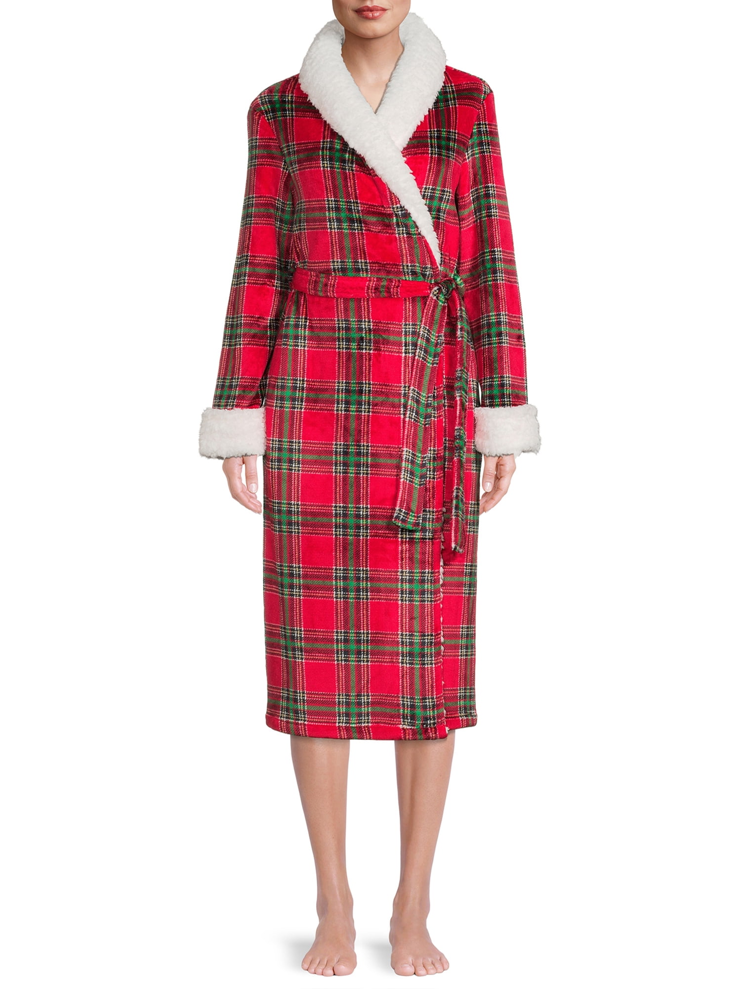 Secret Treasures Women’s and Women’s Plus Super Faux Mink Robe ...