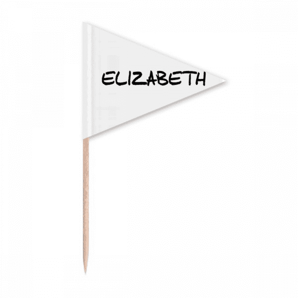 Special Handwriting English Name ELIZABETH Toothpick Triangle Cupcake ...