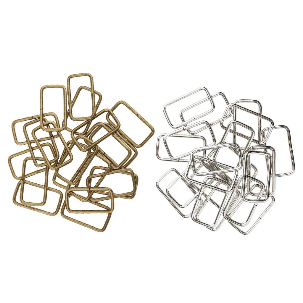 40 Pieces Metal Square Buckles Bag Strap Connectors Webbing s for DIY ...