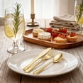 500PCS Gold Plastic Silverware Set Disposable - Gold Cutlery Set ...