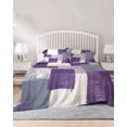 California King Size Abstract Purple Sheet Sets White Gray Gradient ...