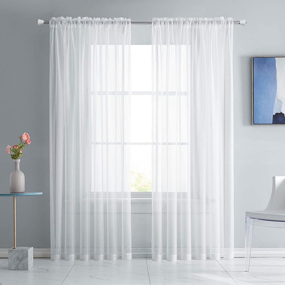 Click here for Unbranded Window White Sheer Curtains 84 Inches Lo... prices