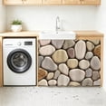 Abstract Art Cobblestones Cabinet Curtains 11" W x 13" L Stone Textures ...