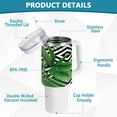 Skysonic 40oz Jungle Plant Tumbler With Lid And Straw Travel Coffee Mug