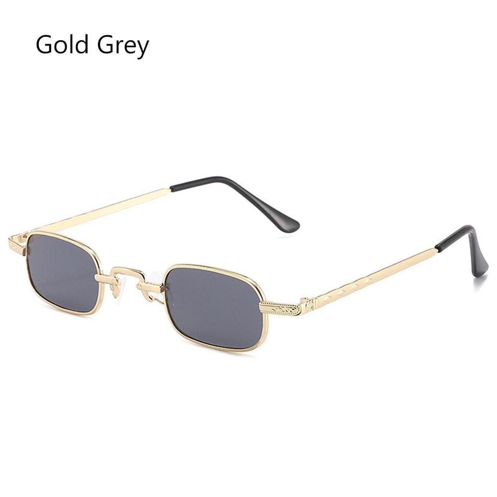 Vintage Candy Color Metal Frame Travel Small Rectangle Sunglasses Punk ...