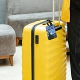 WIRESTER 2pcs Set PU Leather Luggage Tags Privacy Label Flap for Travel Suitcase Baggage - Cafe ...