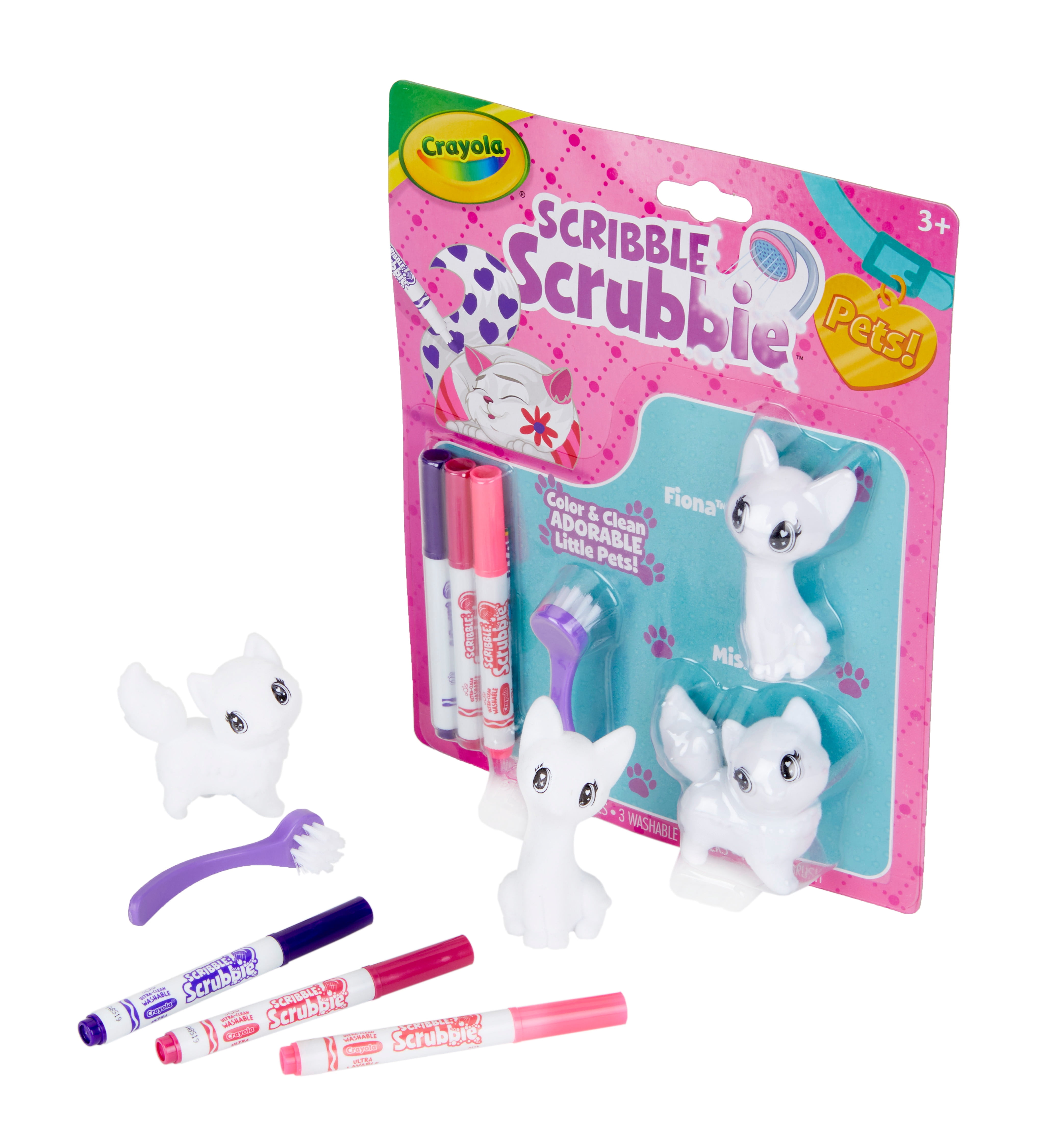 Buy Crayola Scribble Scrubbie Pets Coloring Set, Cat Pack, Unisex Child ...