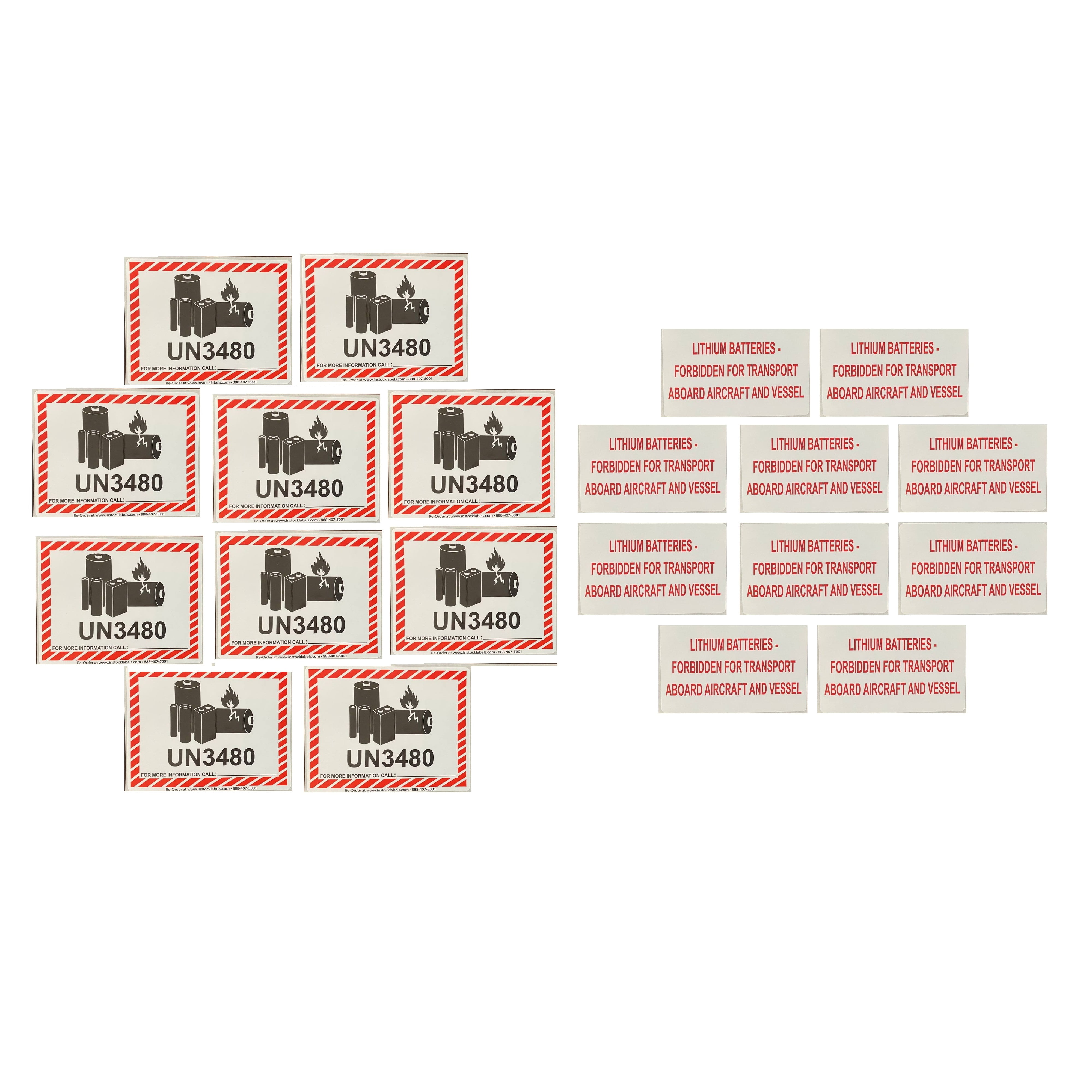 10pcs SET of Rectangle UN3480 Li-Ion Battery without Equipment and ...