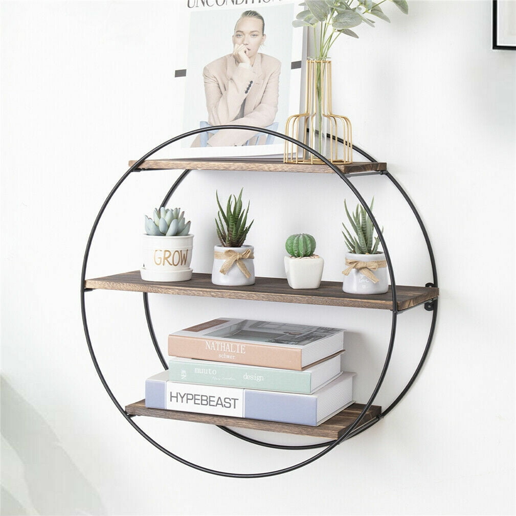 Click here for Wisfor Circle Wall Shelf 3 Tier Floating Shelves W... prices