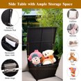 Gymax 4pcs Cushioned Rattan Patio Conversation Set W Coffee Table Side